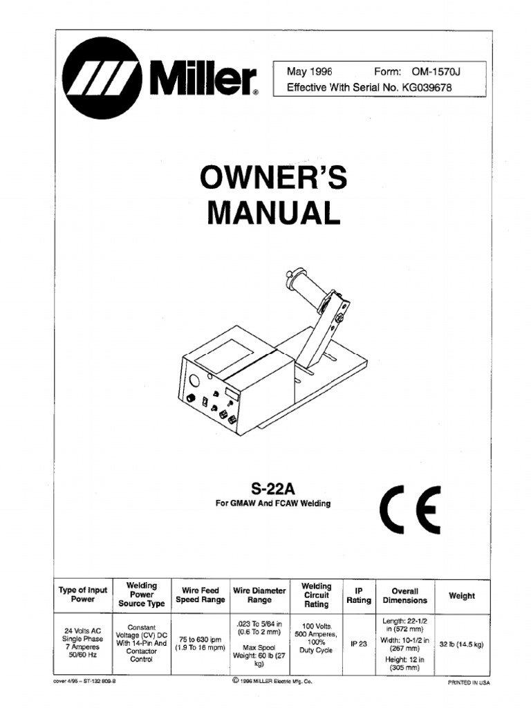 Manual Miller S-22a | PDF