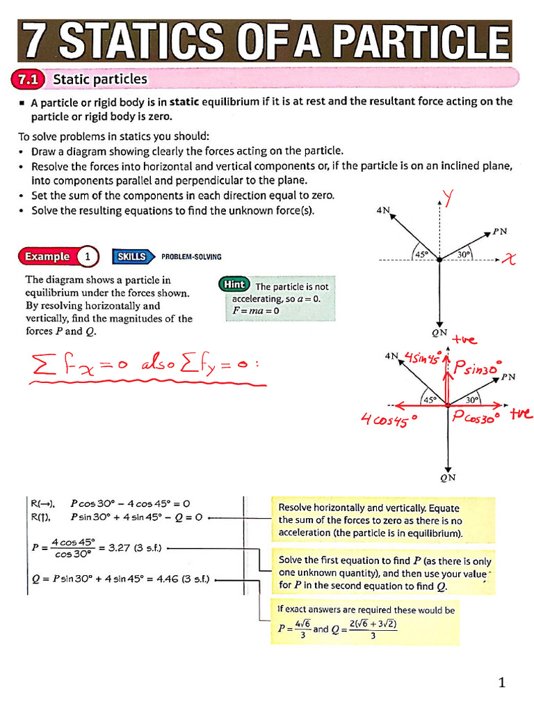 Ch.7 Statics of A Particle. 1 | PDF