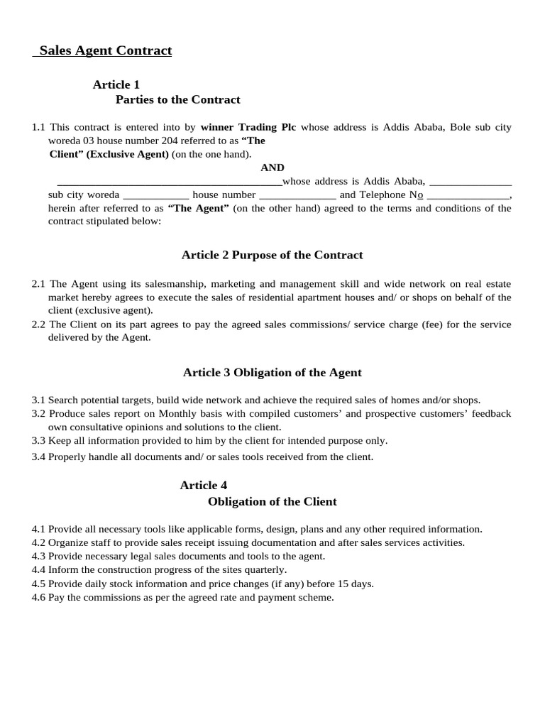 .Winner Sales Agreement 1.5 - 1716975607000 | PDF | Sales | Fee