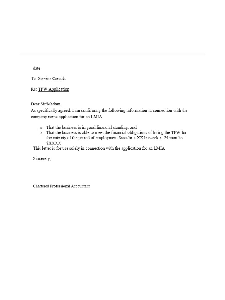 Sample Financial Letter | PDF