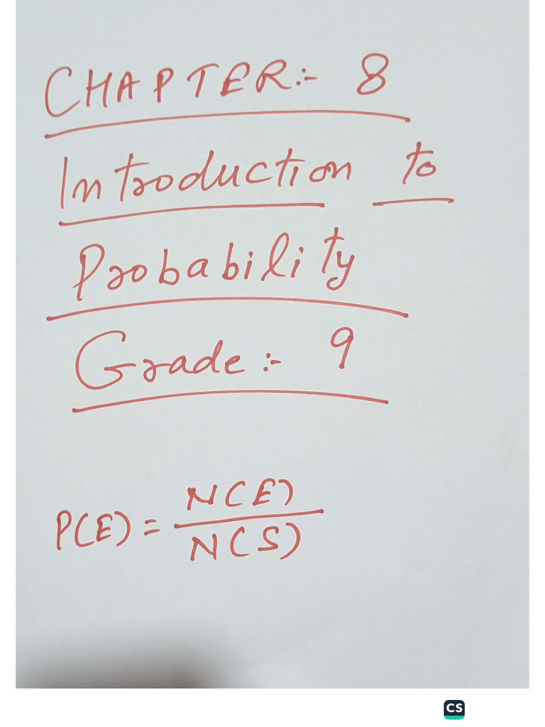 Chapter 8 (Probability) | PDF