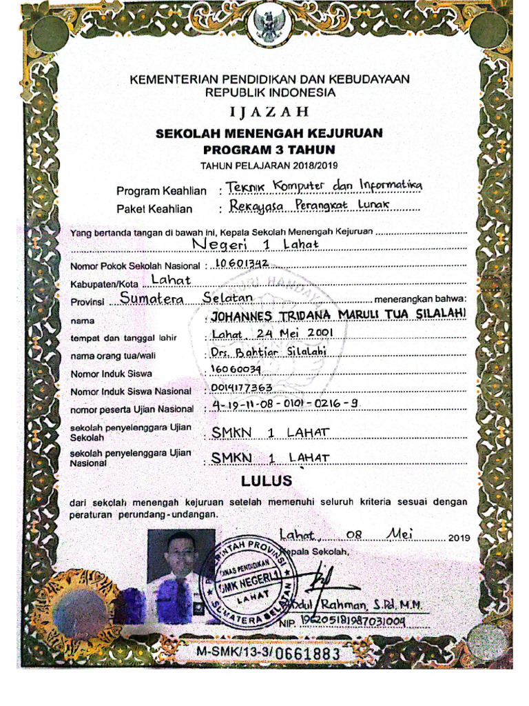 IJAZAH SMK | PDF