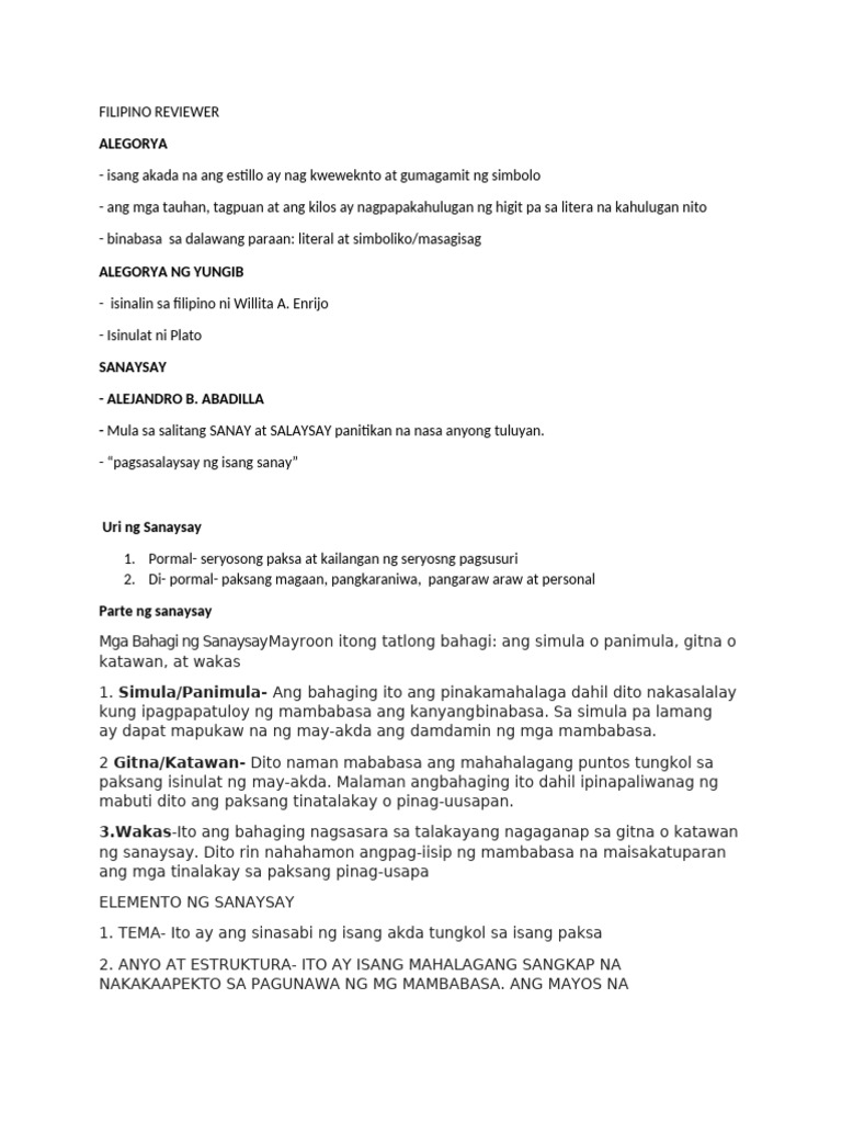 Filipino Reviewe1 | PDF