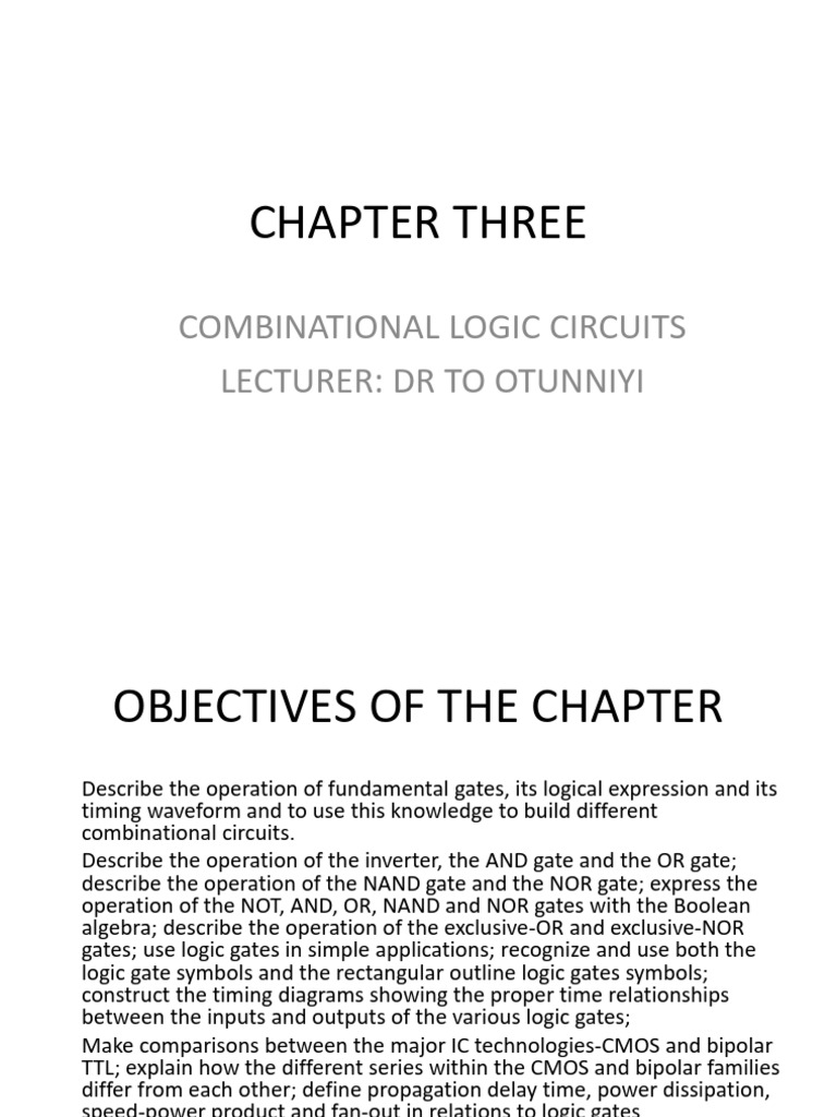 Chapter Three Logic Gate PDF | PDF