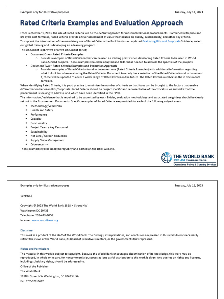 Rated Criteria and Evaluation Examples | PDF