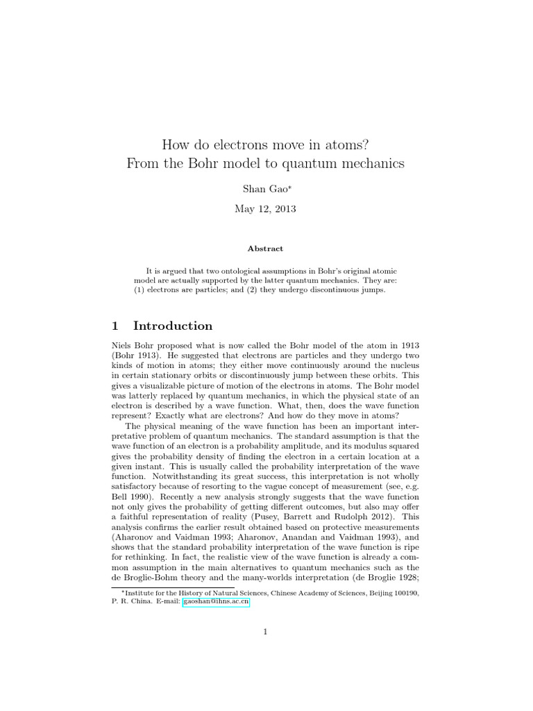 How Do Electrons Move in Atoms | PDF