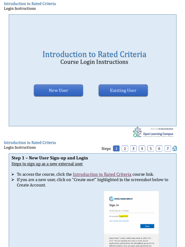 Introduction To Rated Criteria Edcast Login Instructions | PDF