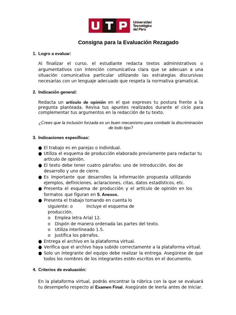 Examen Final Rezagado | PDF