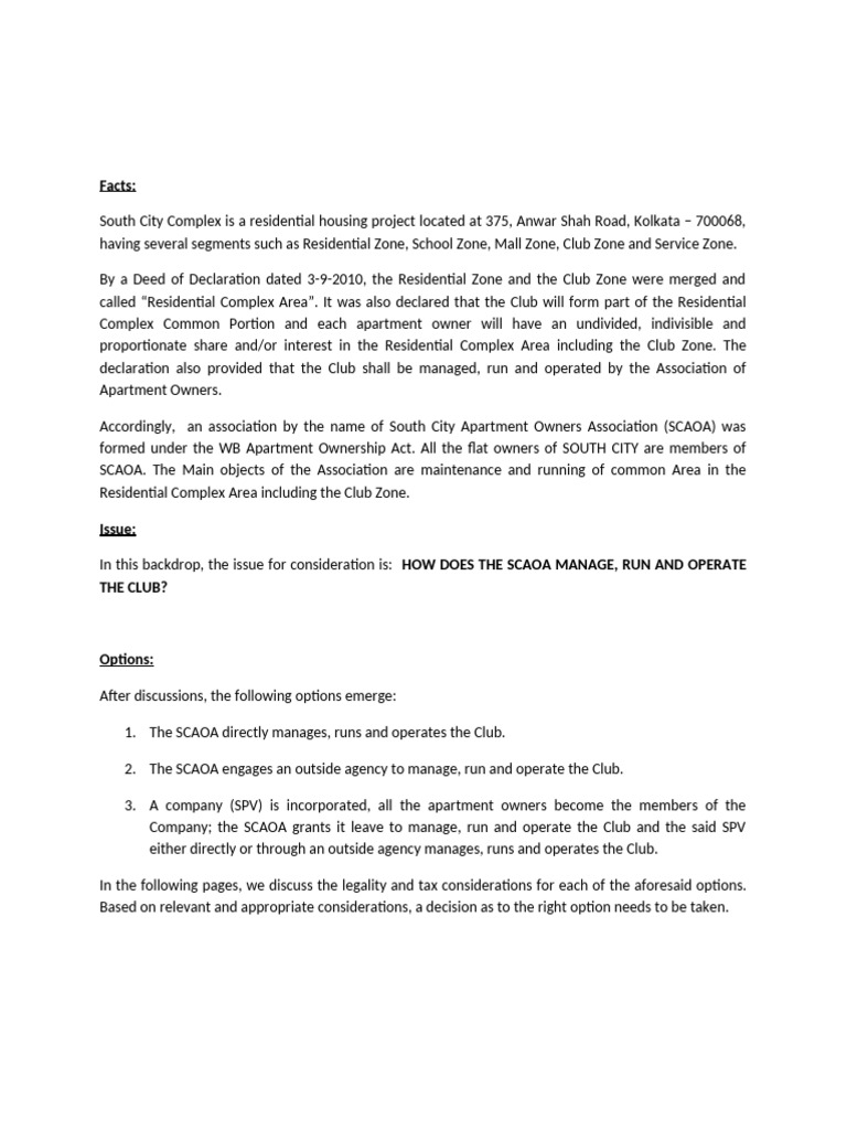 Note On South City Matter | PDF