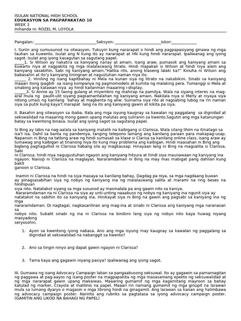 Esp-Apan-Week-3-Q4 4 | PDF