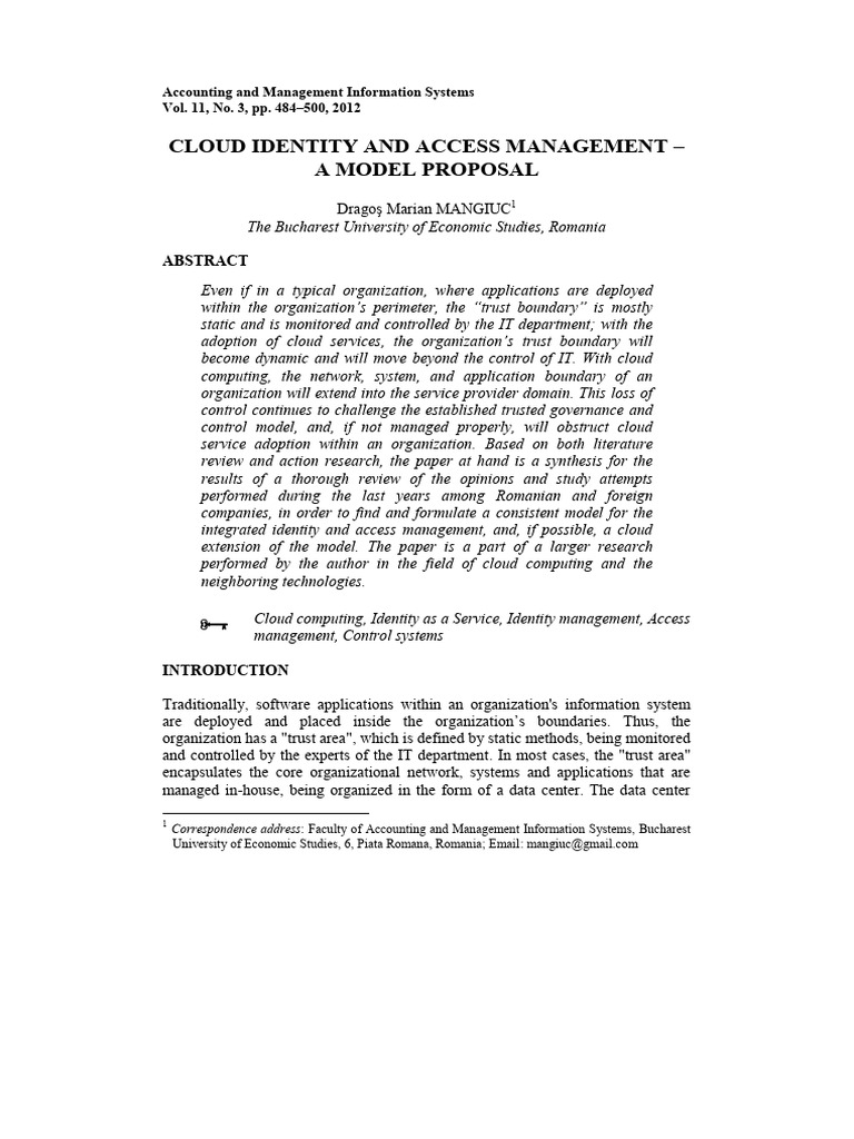 Cloud Identity and Access Management | PDF