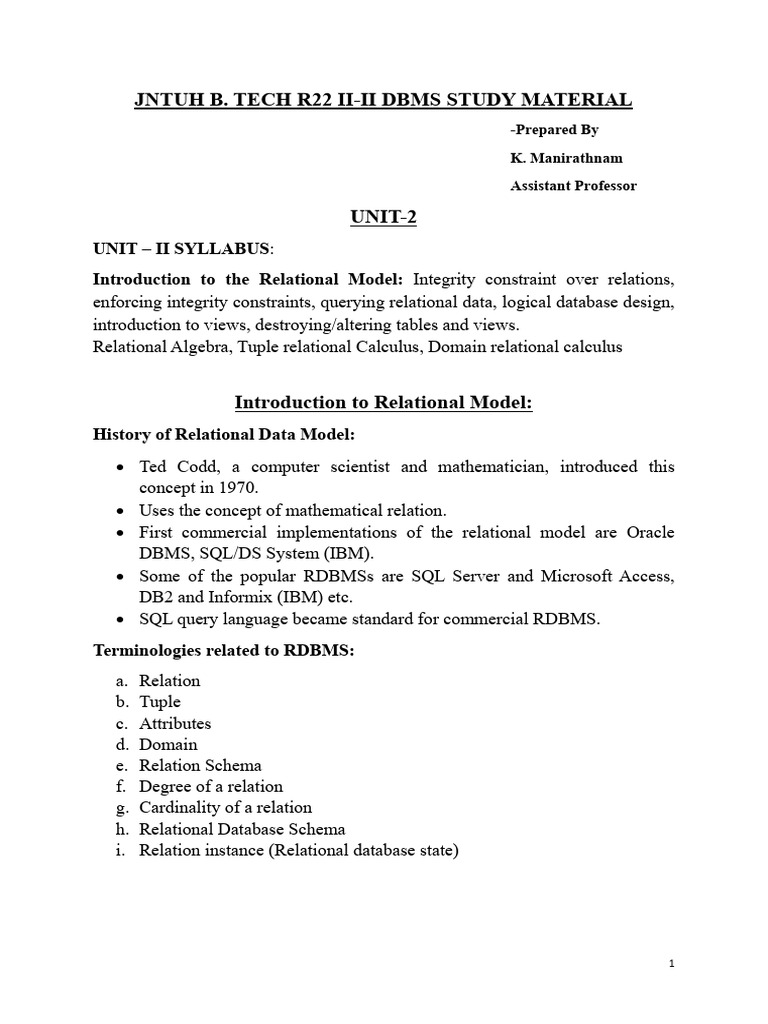 UNIT-2 Study Material | PDF