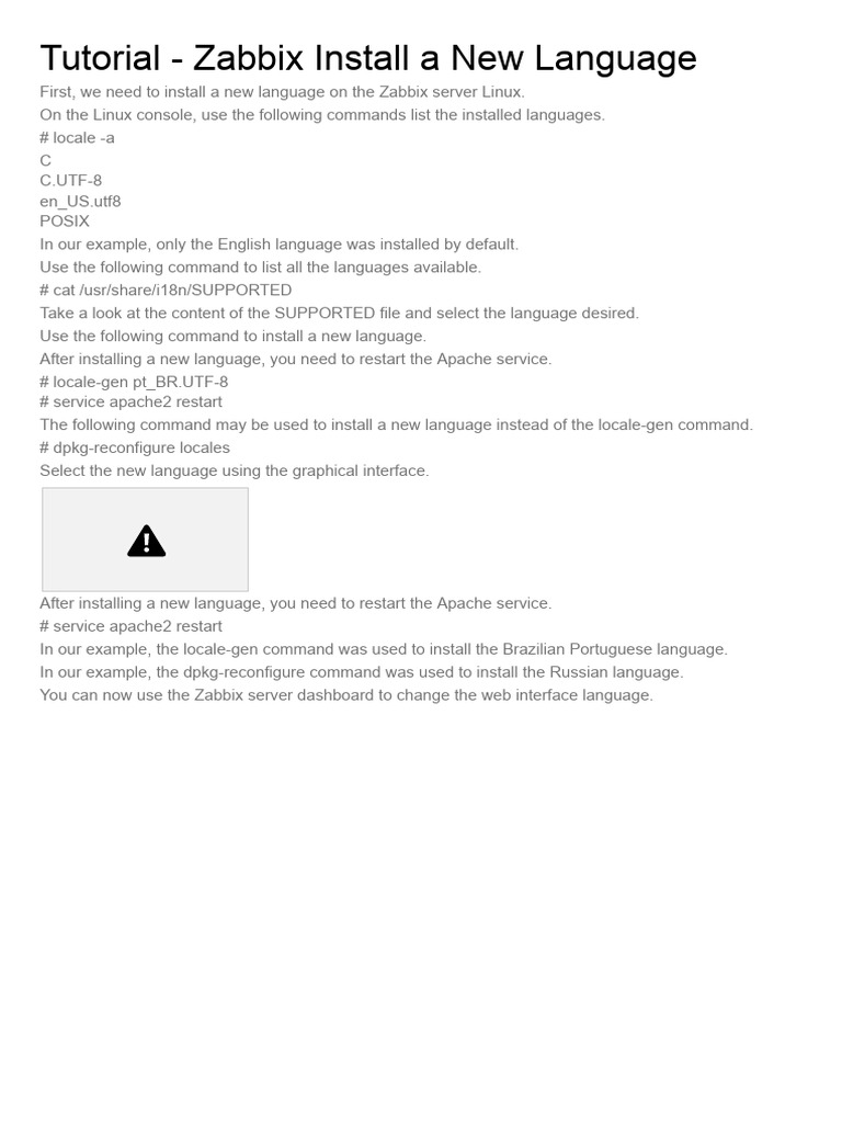 Tutorial - Zabbix Install A New Language | PDF | Foreign Language Studies