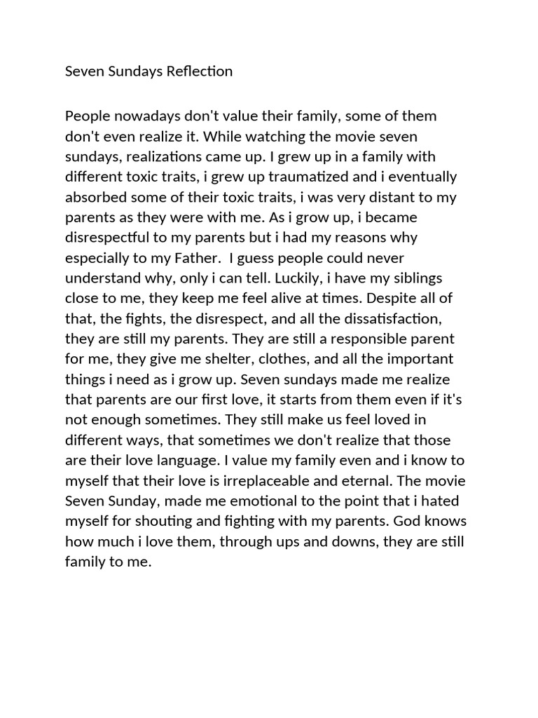 Seven Sundays Reflection | PDF