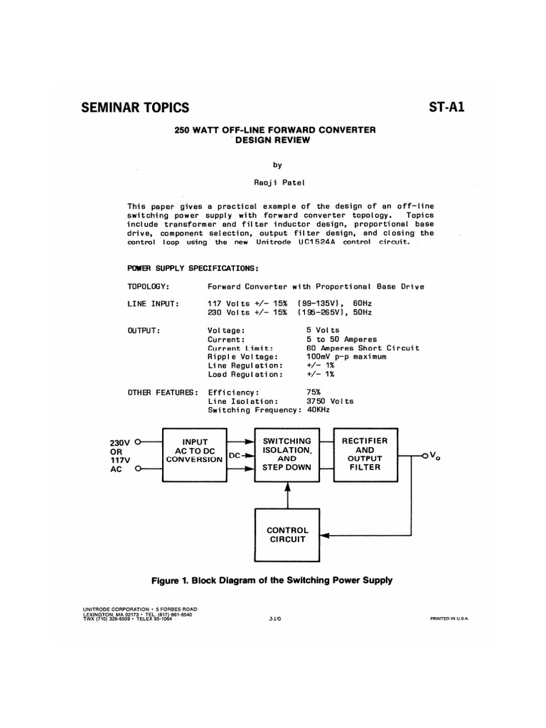 250 Watt Off-Line Forward Converter Design Review | PDF