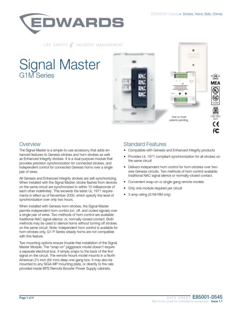 E85001-0545 - Signal Master | PDF
