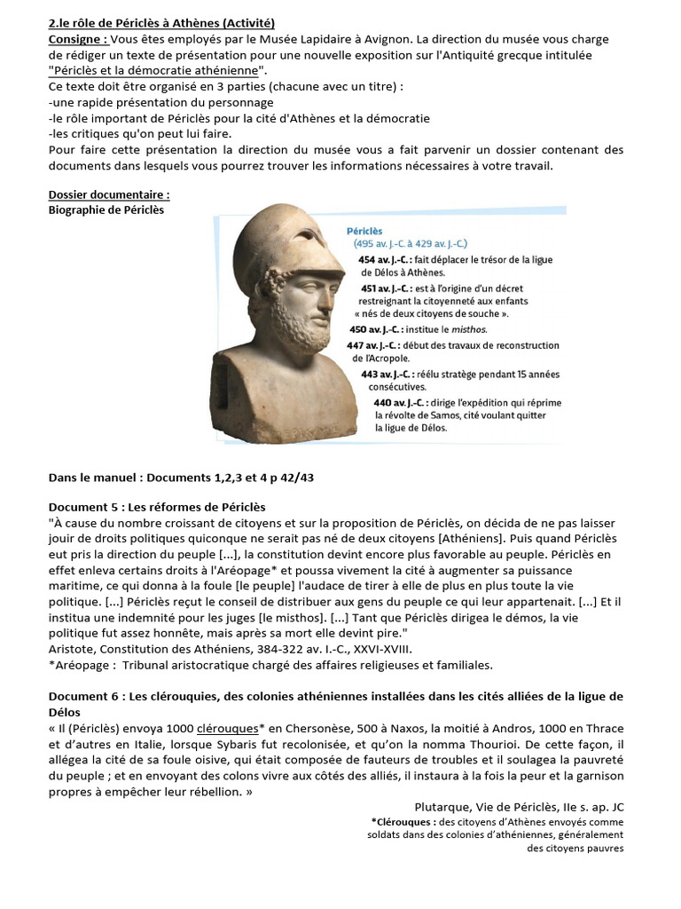 Périclès et la démocratie athénienne | PDF | Grèce ancienne | Sciences ...