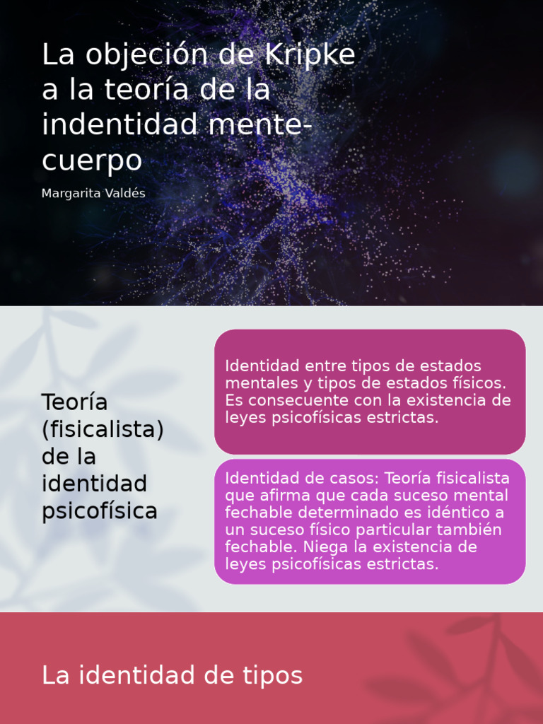 Kripke y la Identidad Mente-Cuerpo | PDF | A priori y a posteriori ...