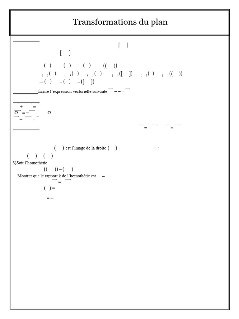 9 Transformations-Du-Plan-Exercices-Non-Corriges-1 | PDF