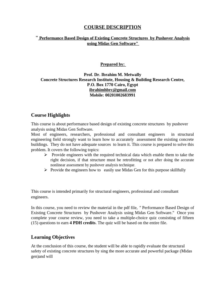 Midas Gen and Pushover | PDF