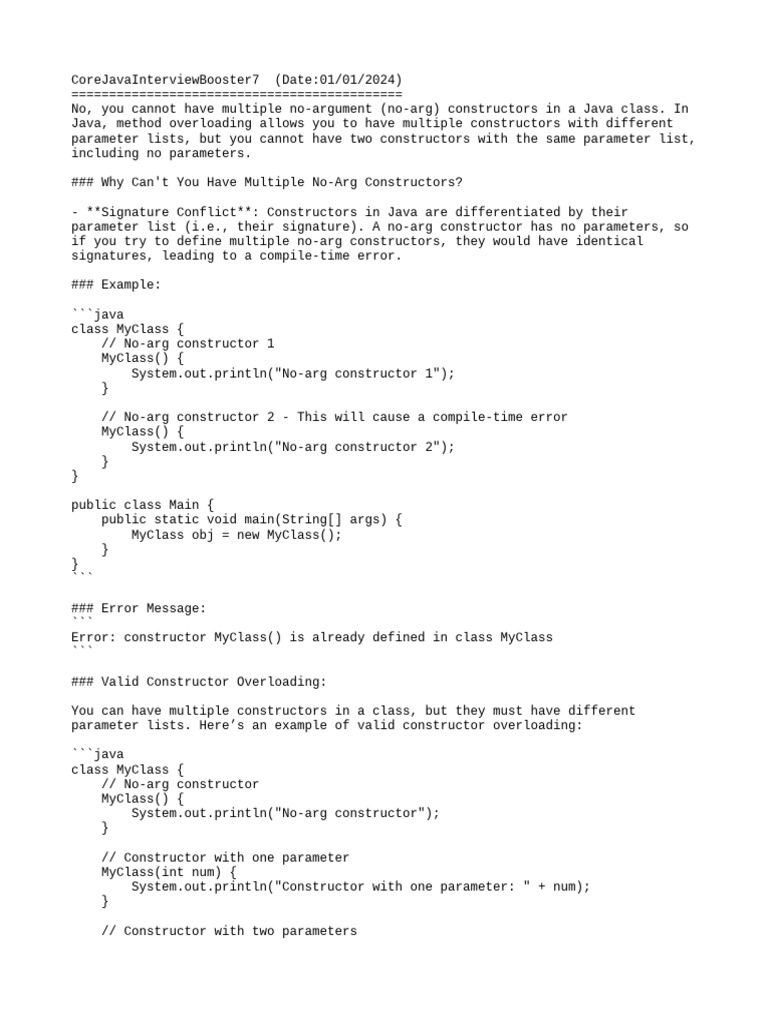 Corejava Interview Booster 7 | PDF
