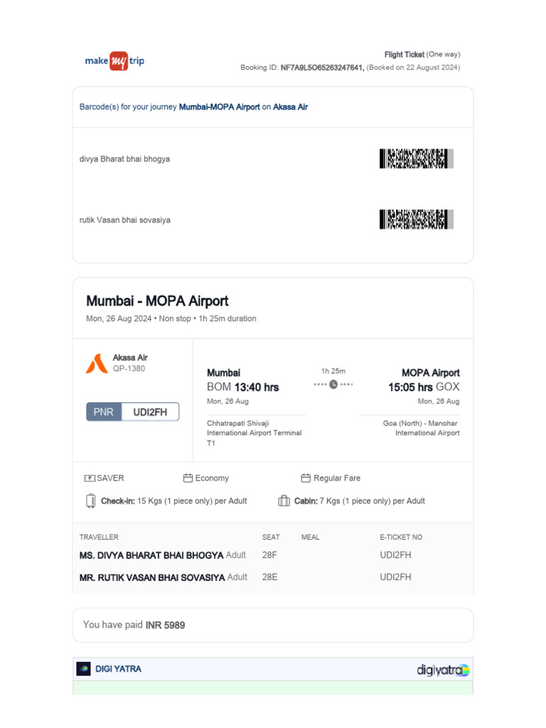 NF7A9L5O65263247641 ETicket | PDF