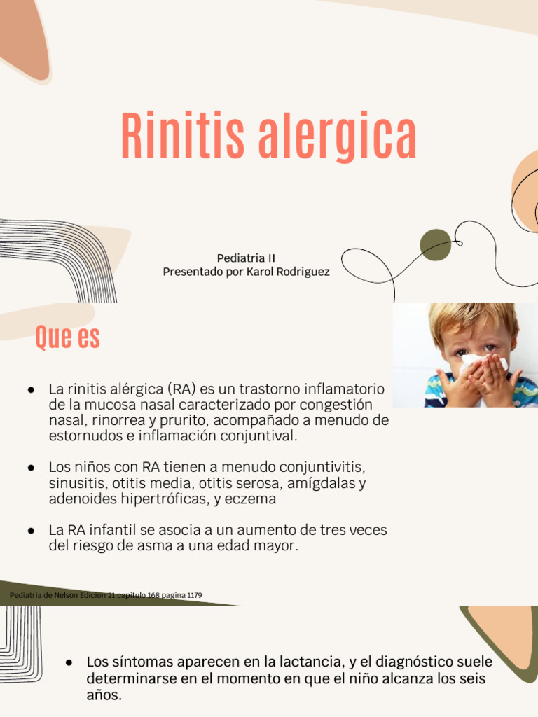 Rinitis Alérgica en Niños: Síntomas y Tratamiento | PDF | Alergia ...