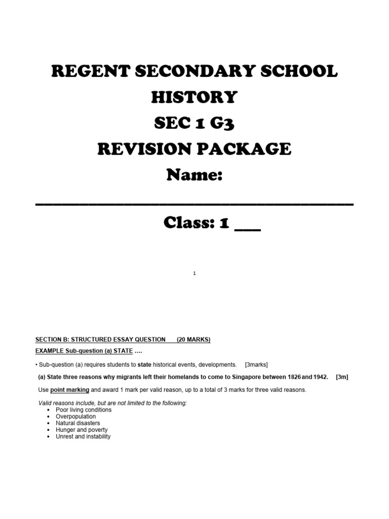 2024 Sec 1 G3 Eoy Exam Revision Notes | PDF