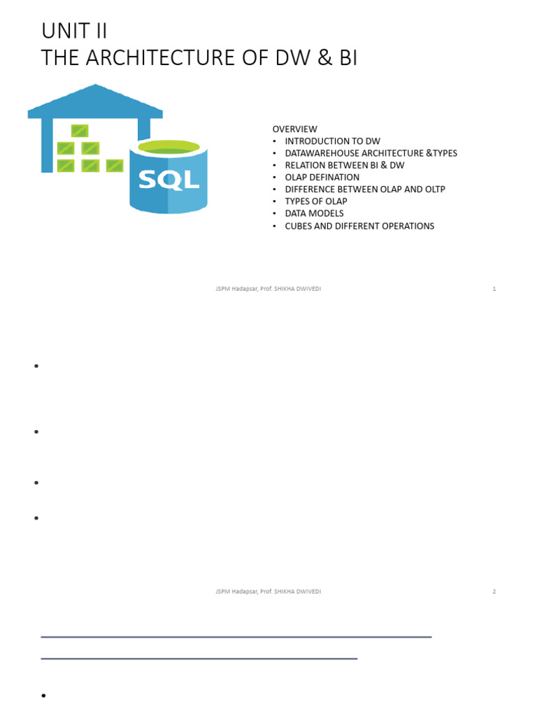 UNIT II DW PPT | PDF