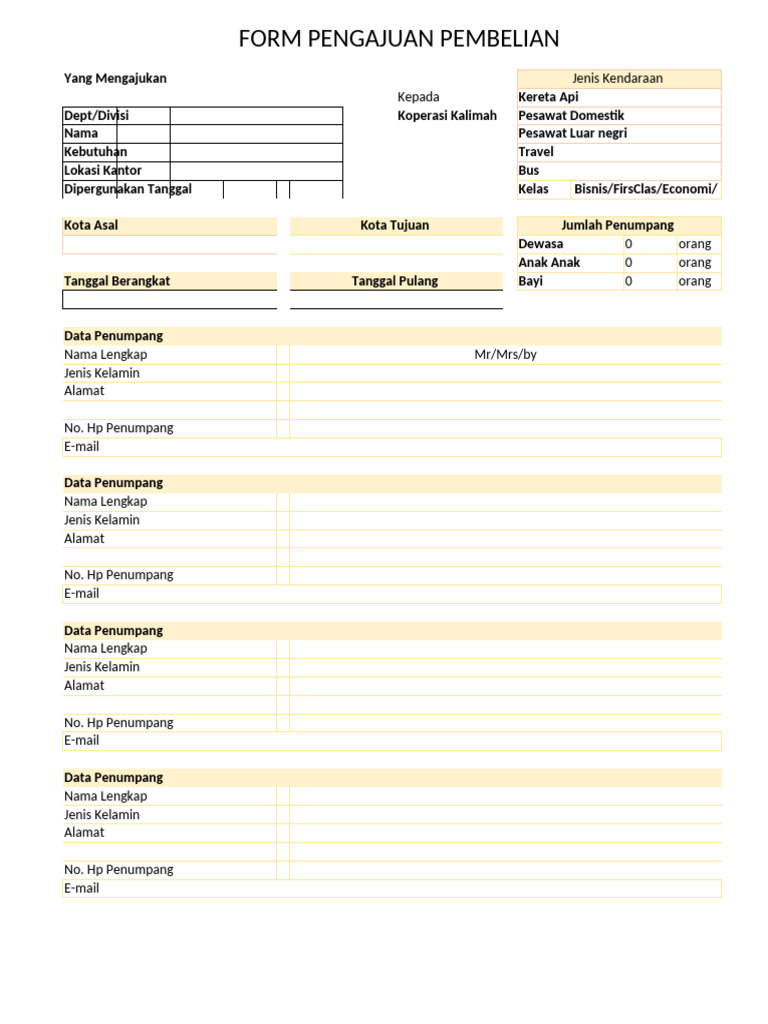 Form Permintaan | PDF