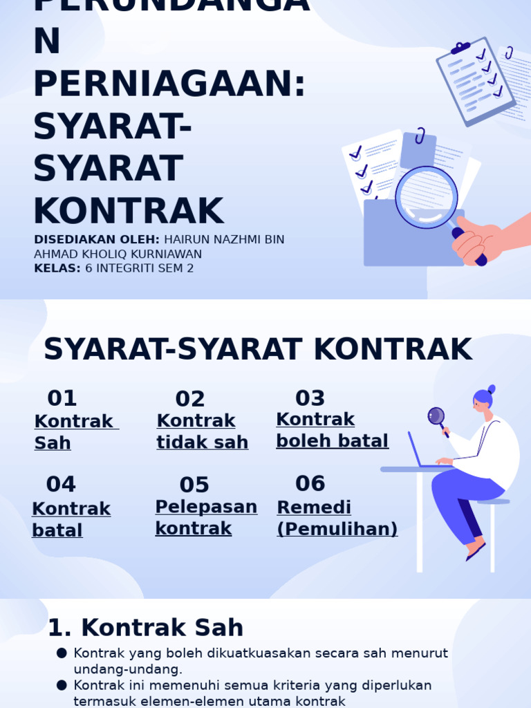 Aspek Perundangan Perniagaan (Syarat-Syarat Kontrak) | PDF