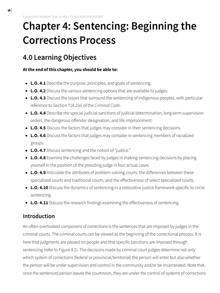 Canadian Corrections 6th Ed | PDF