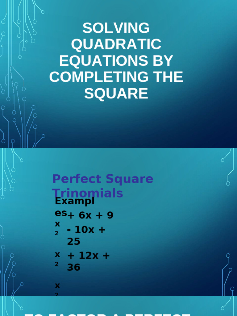 Completing The Square | PDF