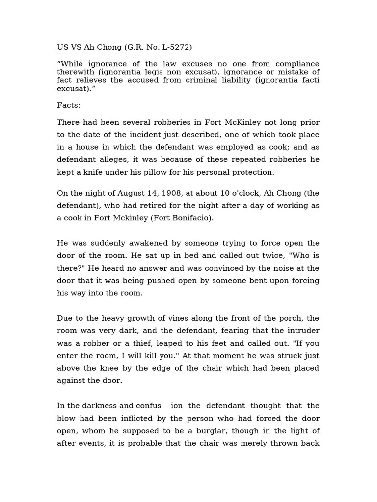 US VS Ah Chong | PDF