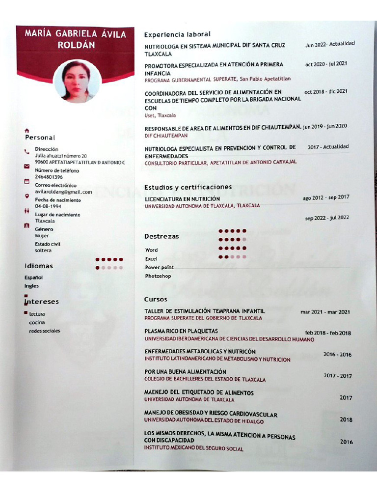 Cv. Maria Gabriela | PDF