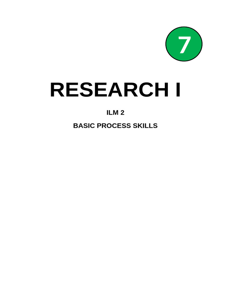 RES ILM 2 Basic Process Skills | PDF