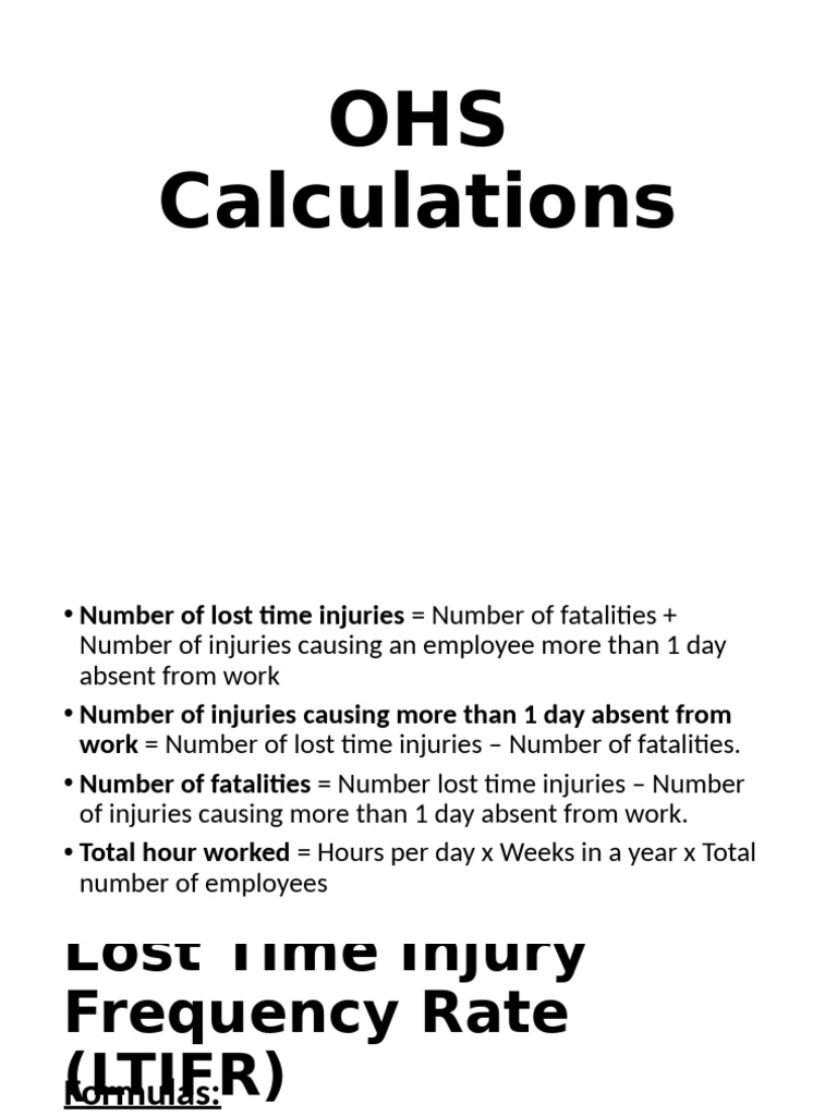 OHS Calculations | PDF | Business | Technology & Engineering