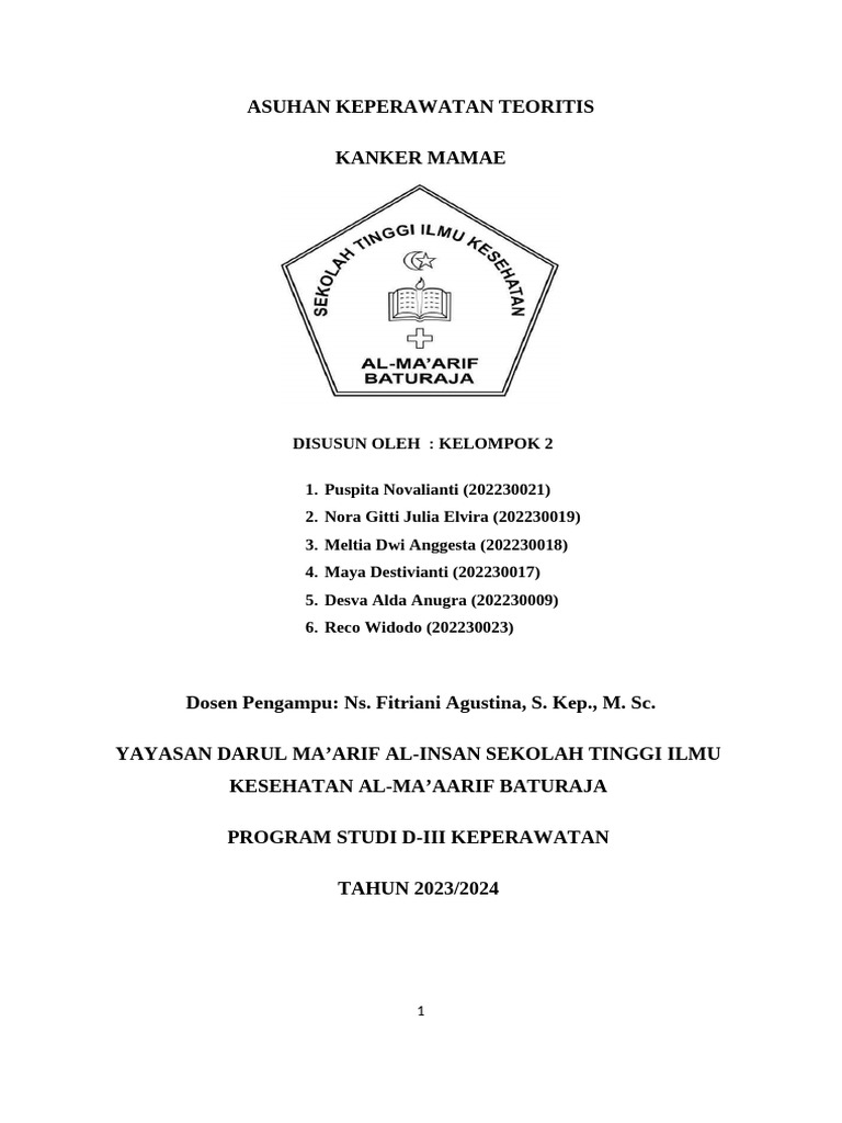 Makalah Kelompok 4 Kanker Mamae | PDF
