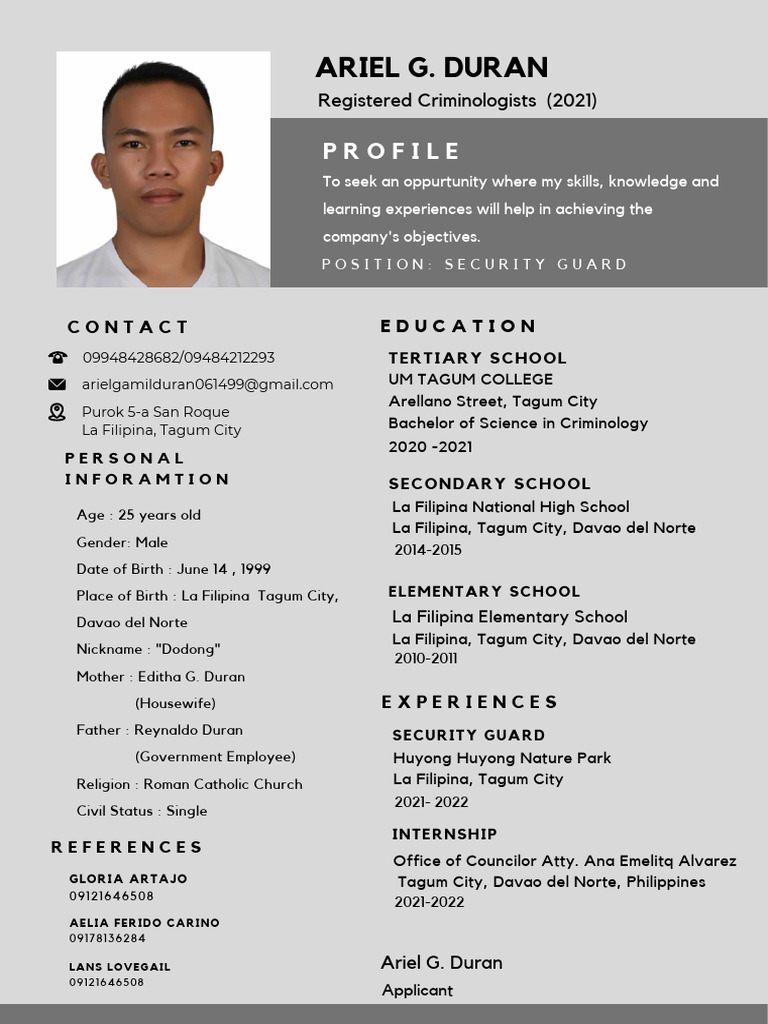 Ariel G. Duran Resume | PDF