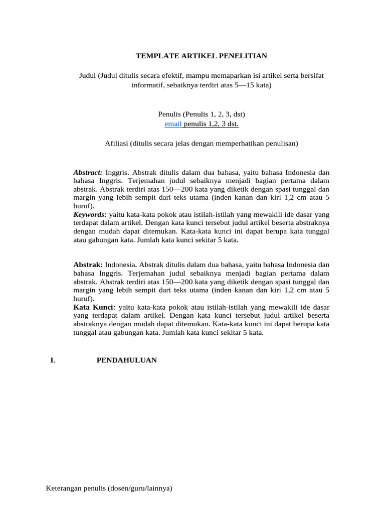 Article Template Penelitian | PDF