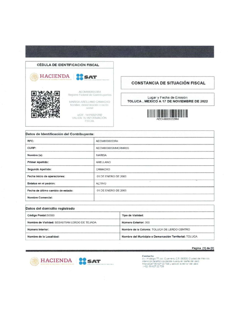 4 Codigo QR Sat Marisa Arellano Camacho | PDF