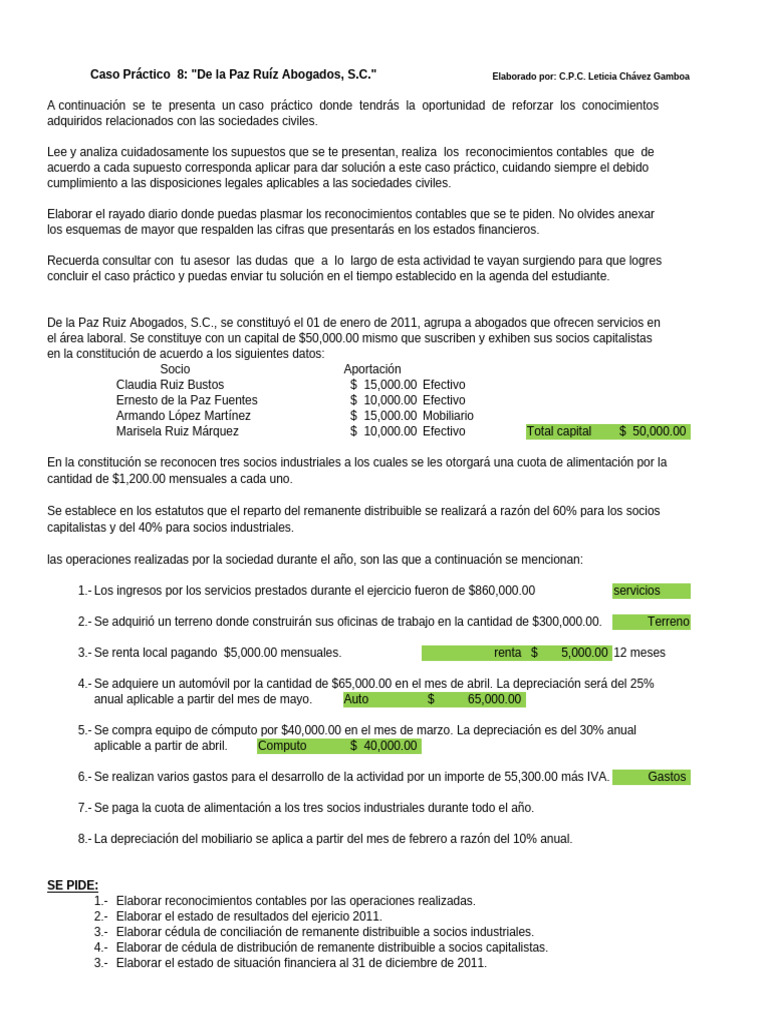 U4 - Act3 - Caso Práctico 8 - de La Paz Ruiz Abogados - Romero Canela ...