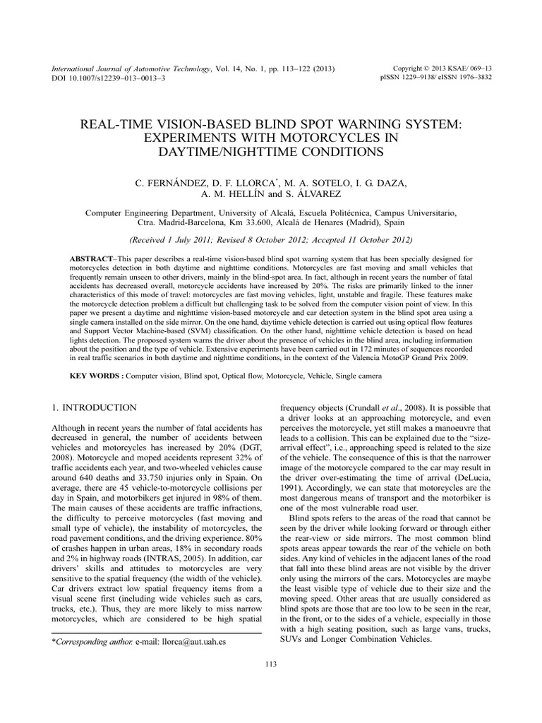 (2013) Real-Time Vision-Based Blind Spot Warning System Experiments ...