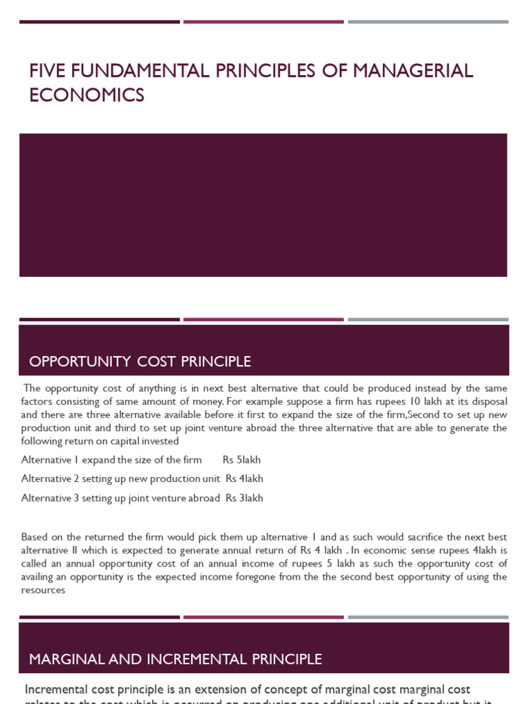 Five Fundamental Principle of Managerial Economics | PDF