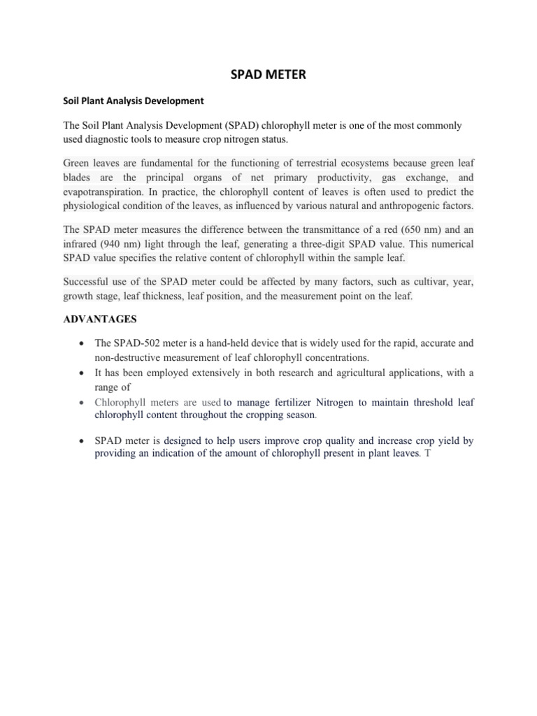 Spad Meter | PDF