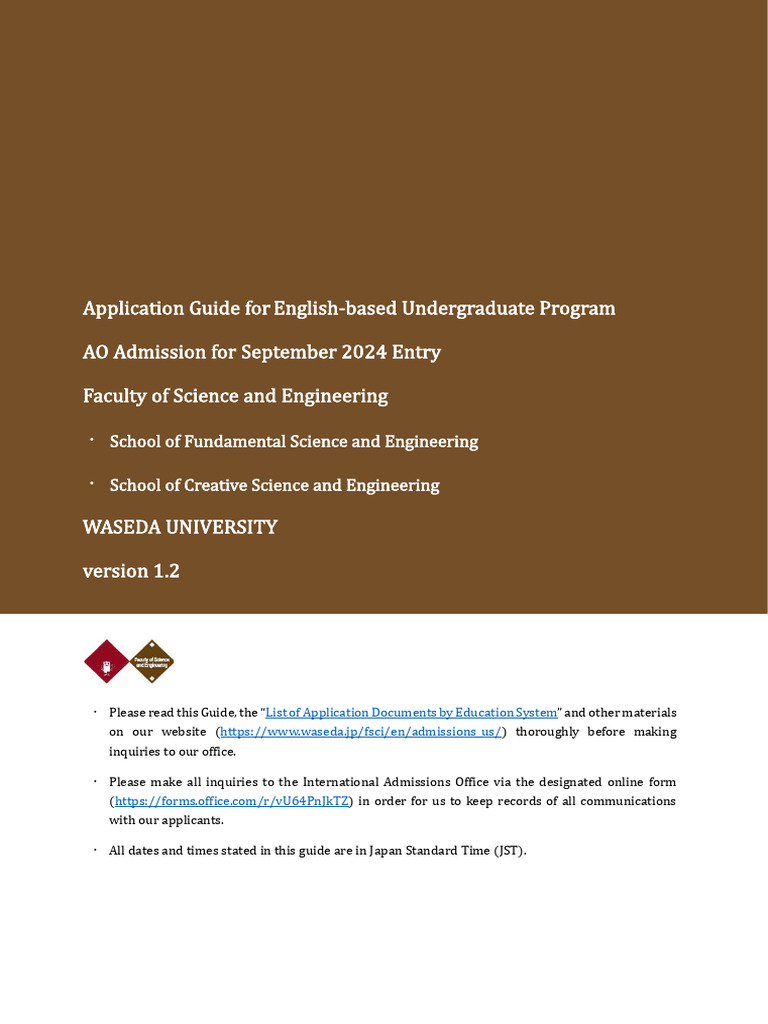 00 - 202409 - EBSE - Application-Guidelines Waseda | PDF