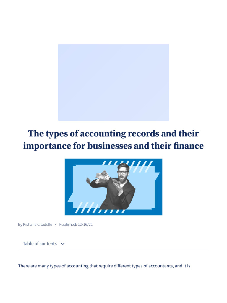 The Types of Accounting Records and Their Importance For Businesses and ...