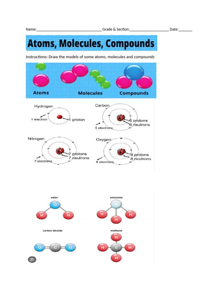 Atom and Molecule Drawing Guide | PDF