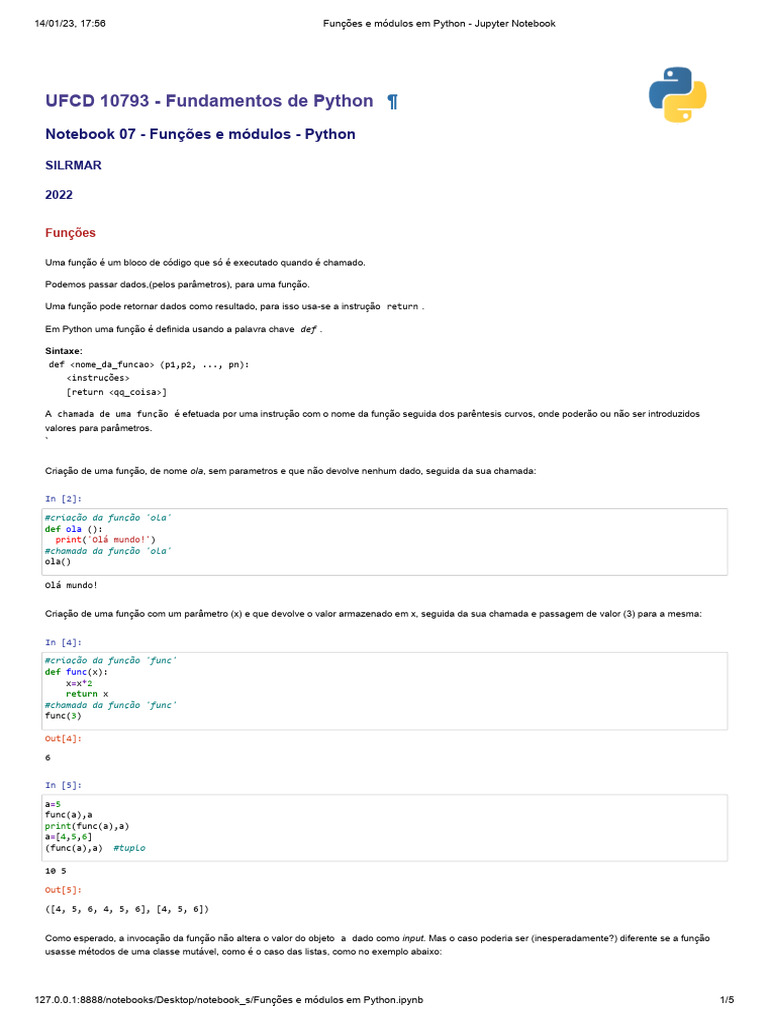 Funoes e Modulos em Python | PDF