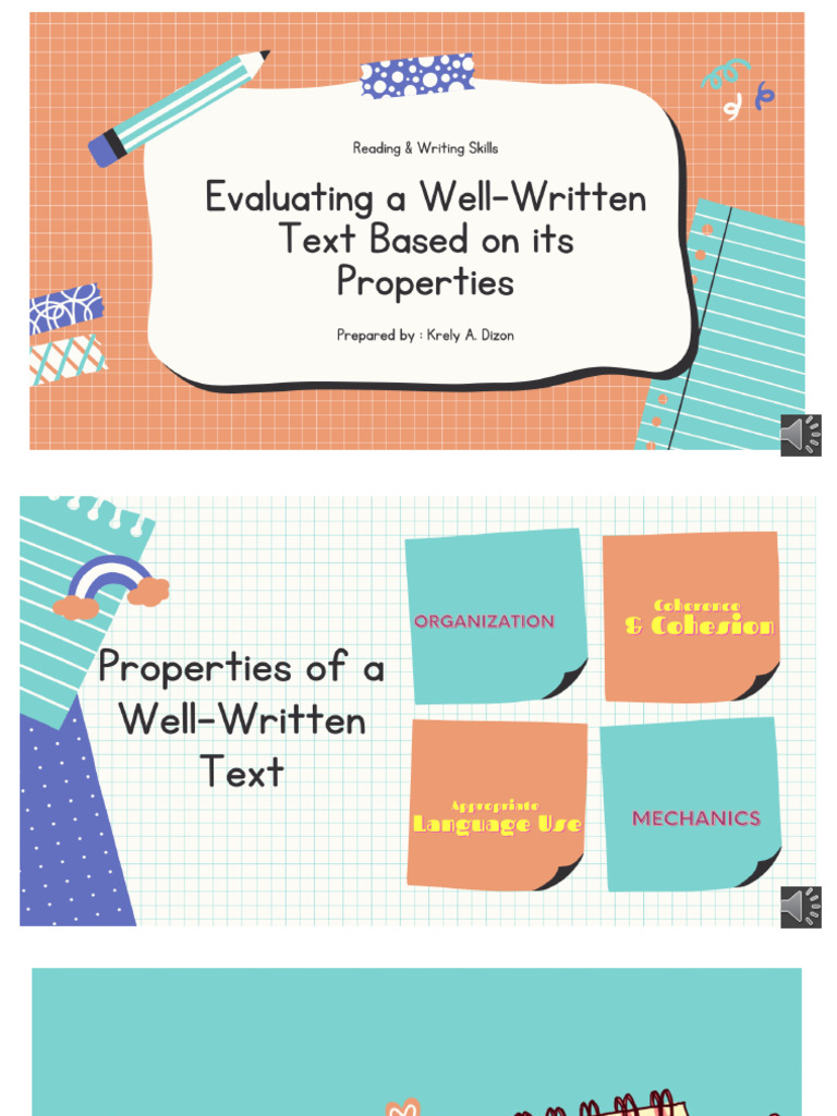 S Module 3 Evaluating Properties of A Well Written Text | PDF